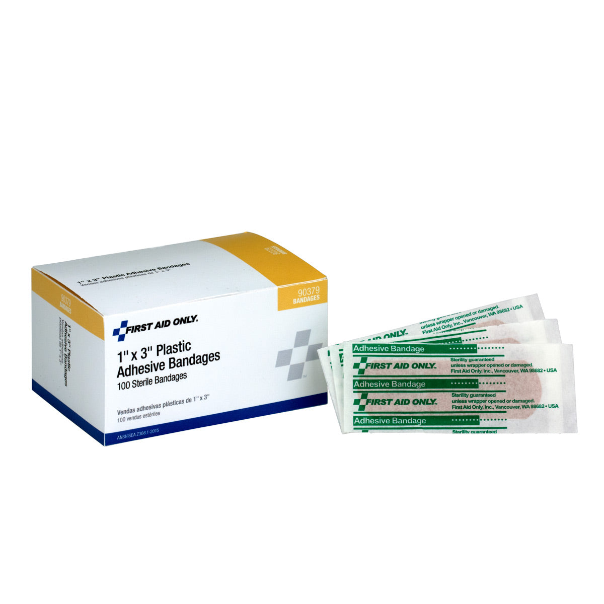1" x 3" Plastic Bandages 100 per Box - First Aid Only – firstaidonly