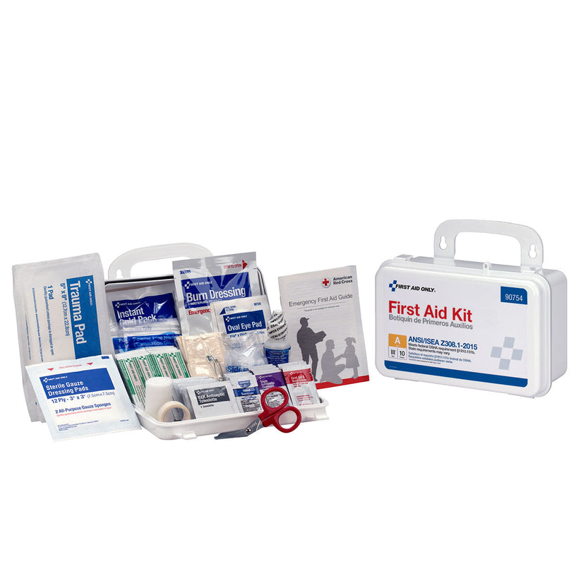 10 Person Bulk Plastic ANSI A First Aid Kit - First – firstaidonly