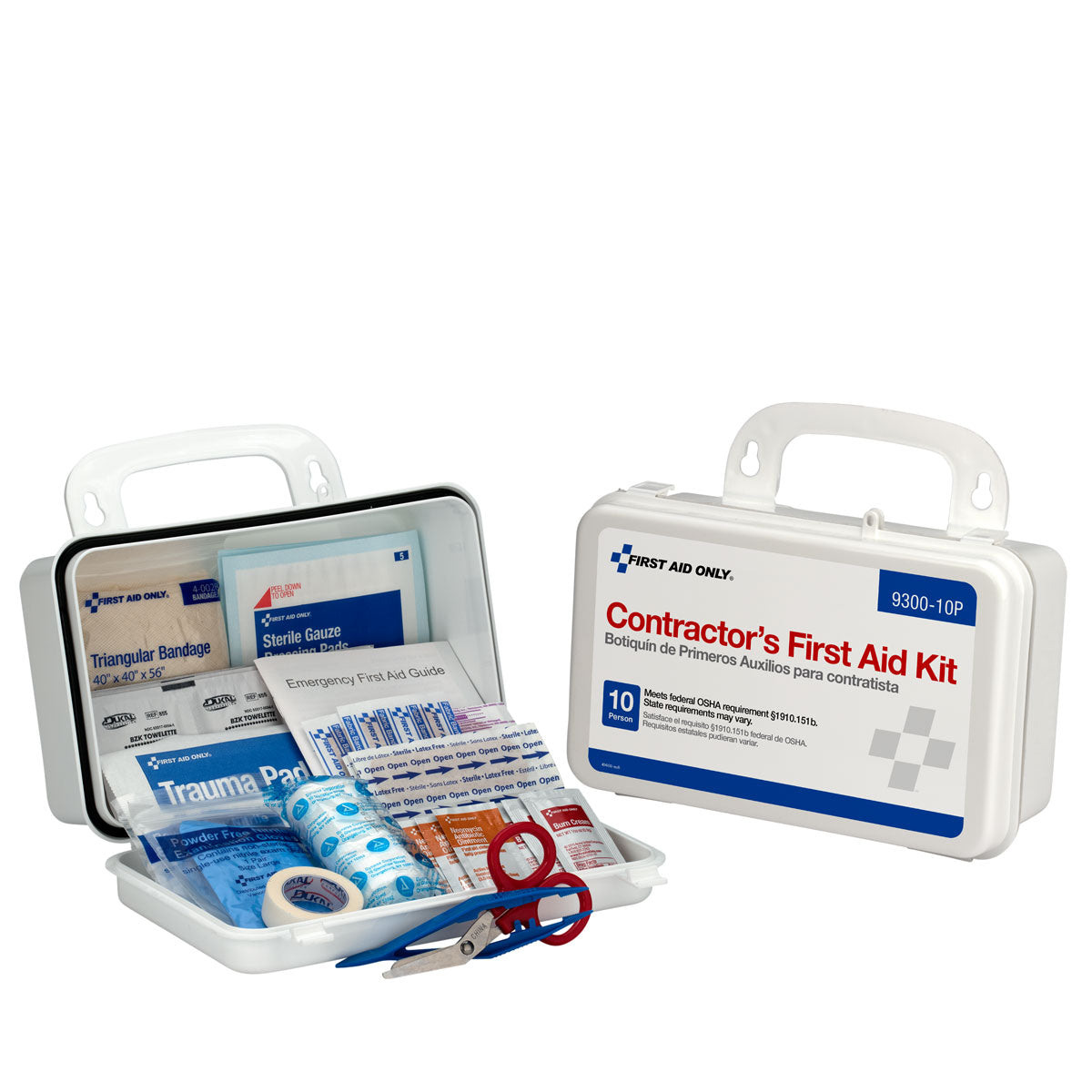 10 Person OSHA Contractor First Aid Kit Plastic Case – firstaidonly