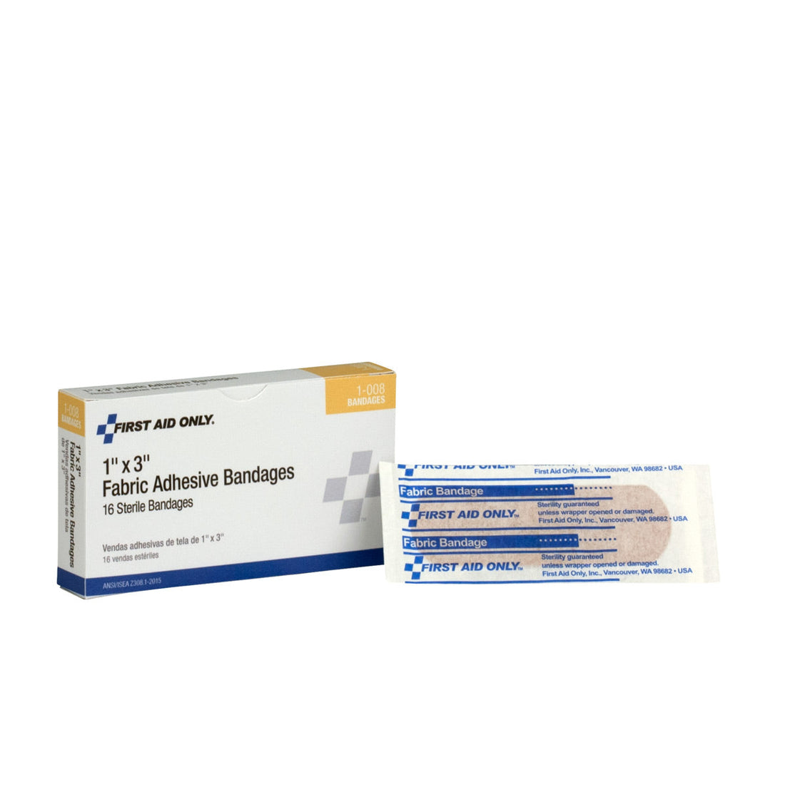 1"x3" Fabric Bandages 16 per Box - First Aid Only – firstaidonly