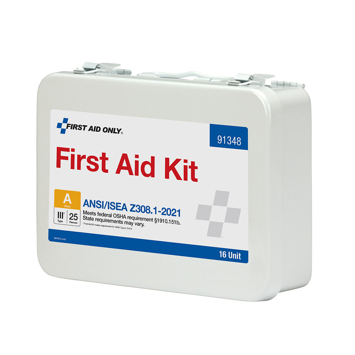 25 Person ANSI A 16 Unit Metal First Aid Kit ANSI 2021 – firstaidonly