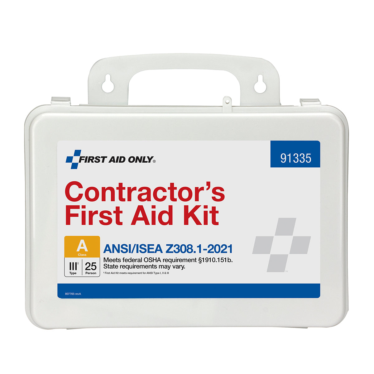 25 Person ANSI A Contractor Plastic First Aid Kit ANSI – firstaidonly