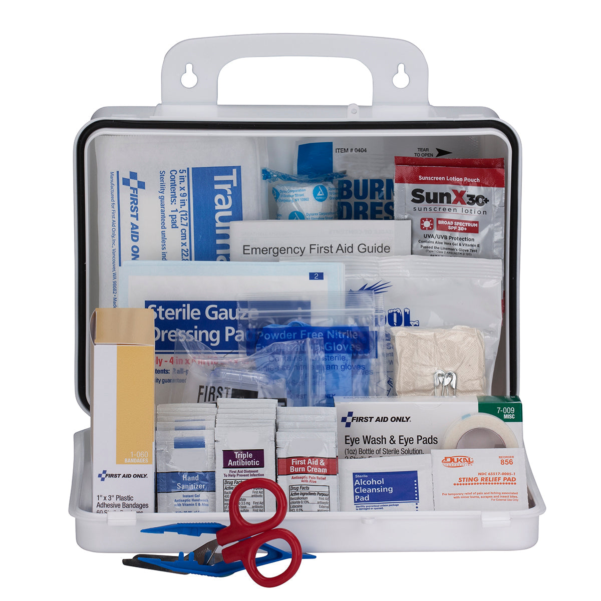 25 Person ANSI A Contractor Plastic First Aid Kit ANSI – firstaidonly