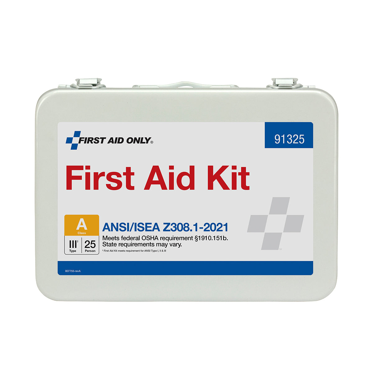 25 Person ANSI A Metal First Aid Kit ANSI 2021 – firstaidonly