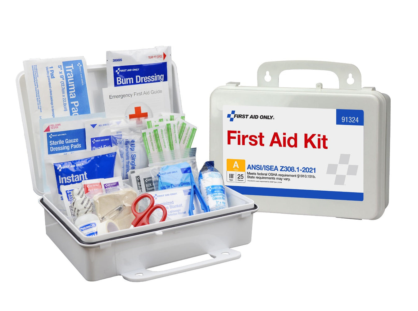 25 Person ANSI A Plastic First Aid Kit ANSI 2021 – firstaidonly