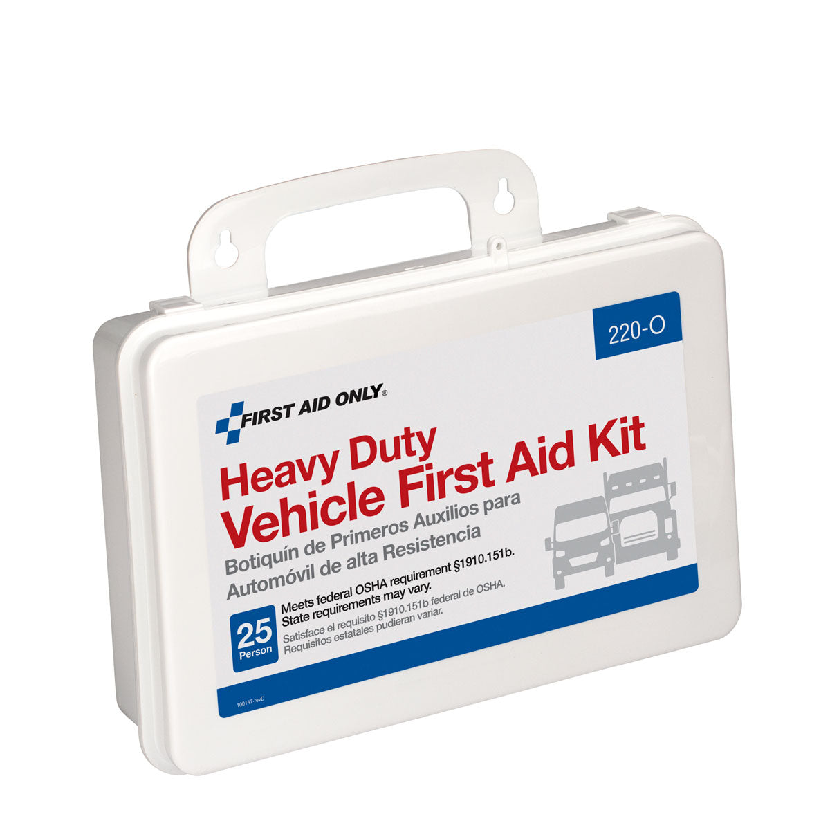 25 Person Vehicle First Aid Kit Plastic Case - First – firstaidonly