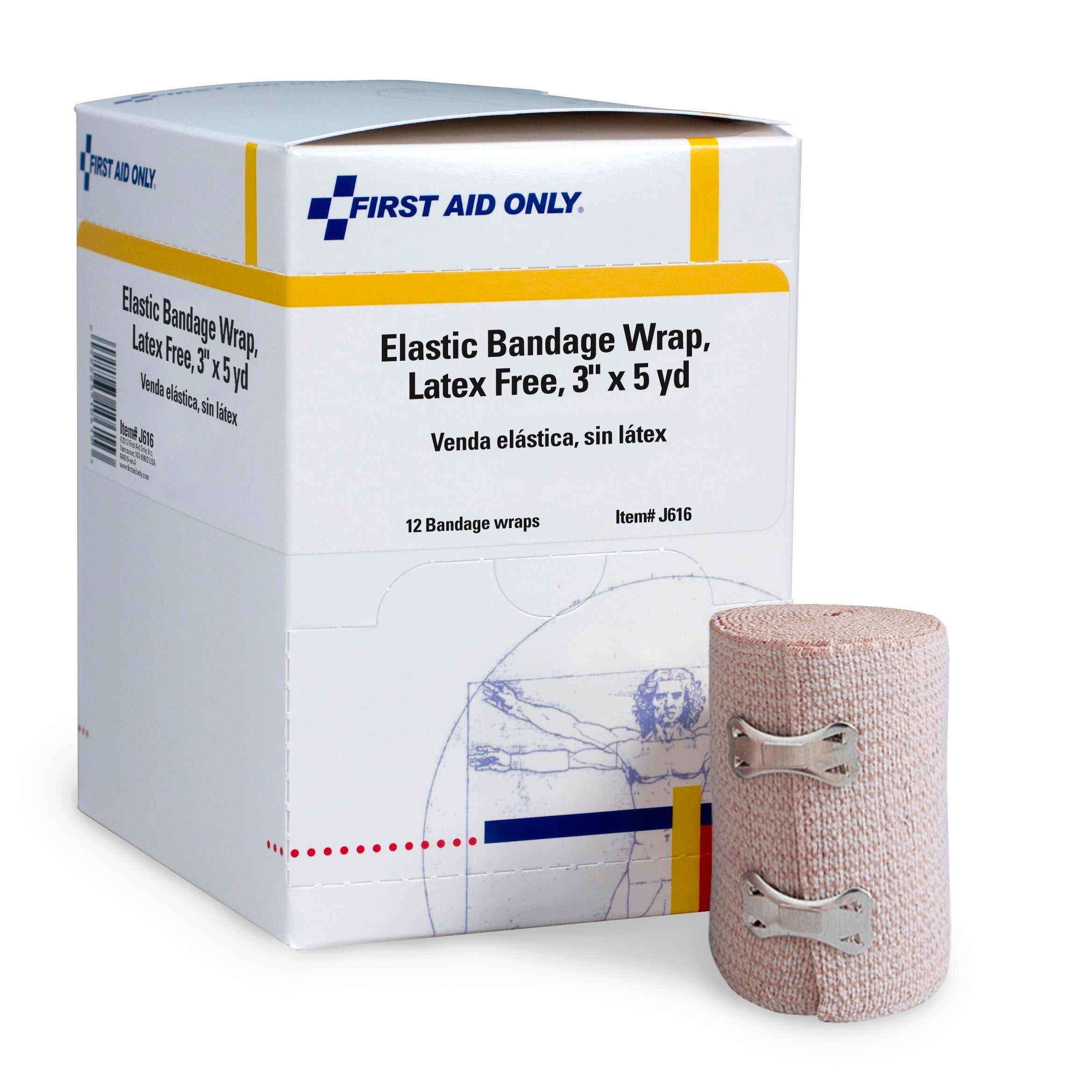 3"x5 yd. Elastic Bandage 12 per Box - First Aid Only – firstaidonly