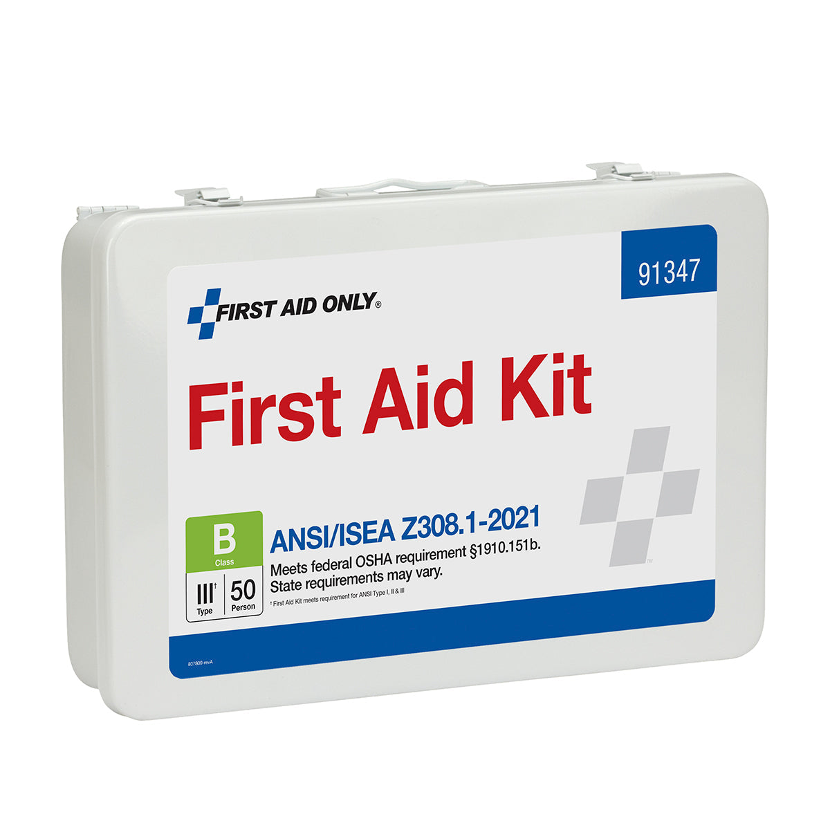 50 Person ANSI B Metal First Aid Kit ANSI 2021 – firstaidonly