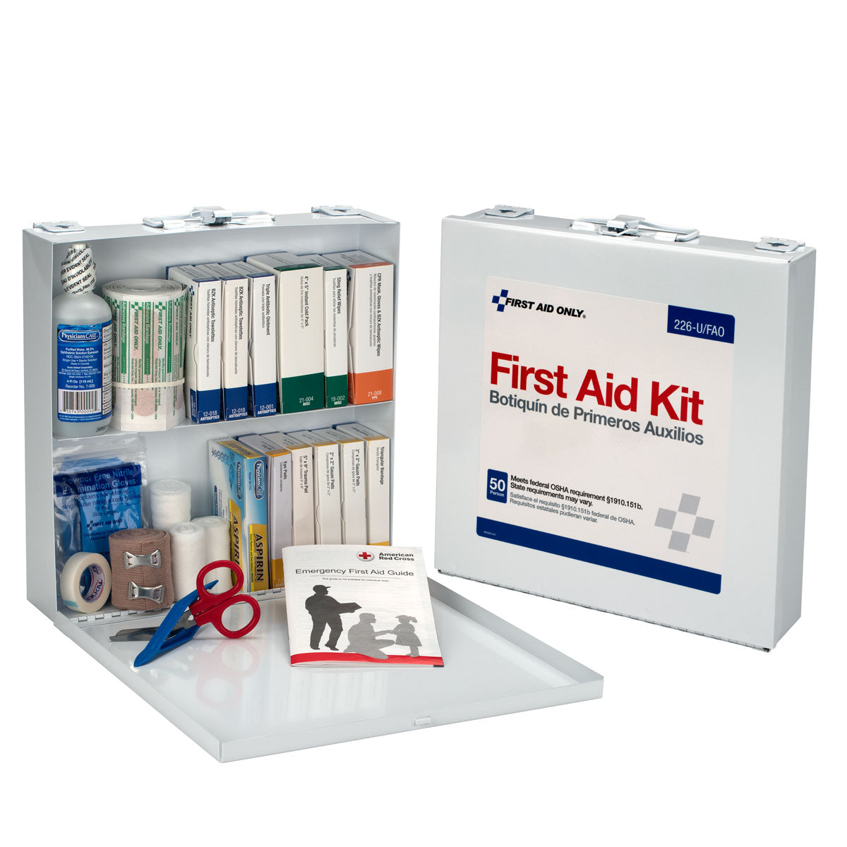 50 Person First Aid Kit Metal Case - First Aid Only – firstaidonly