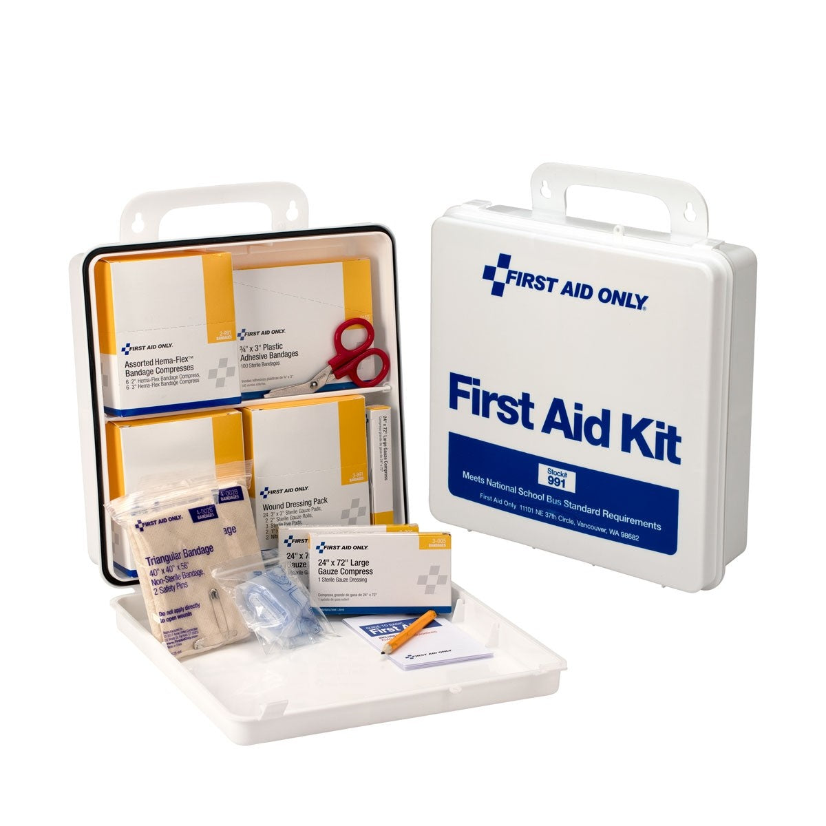 50 Person National Standard Bus First Aid Kit Plastic – firstaidonly