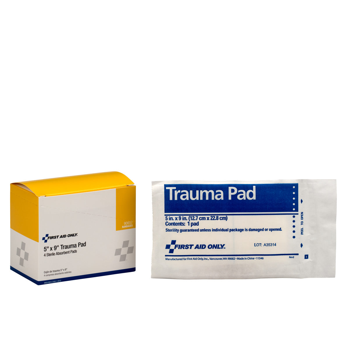5"x9" Trauma Pad 4 Per Box - First Aid Only – firstaidonly