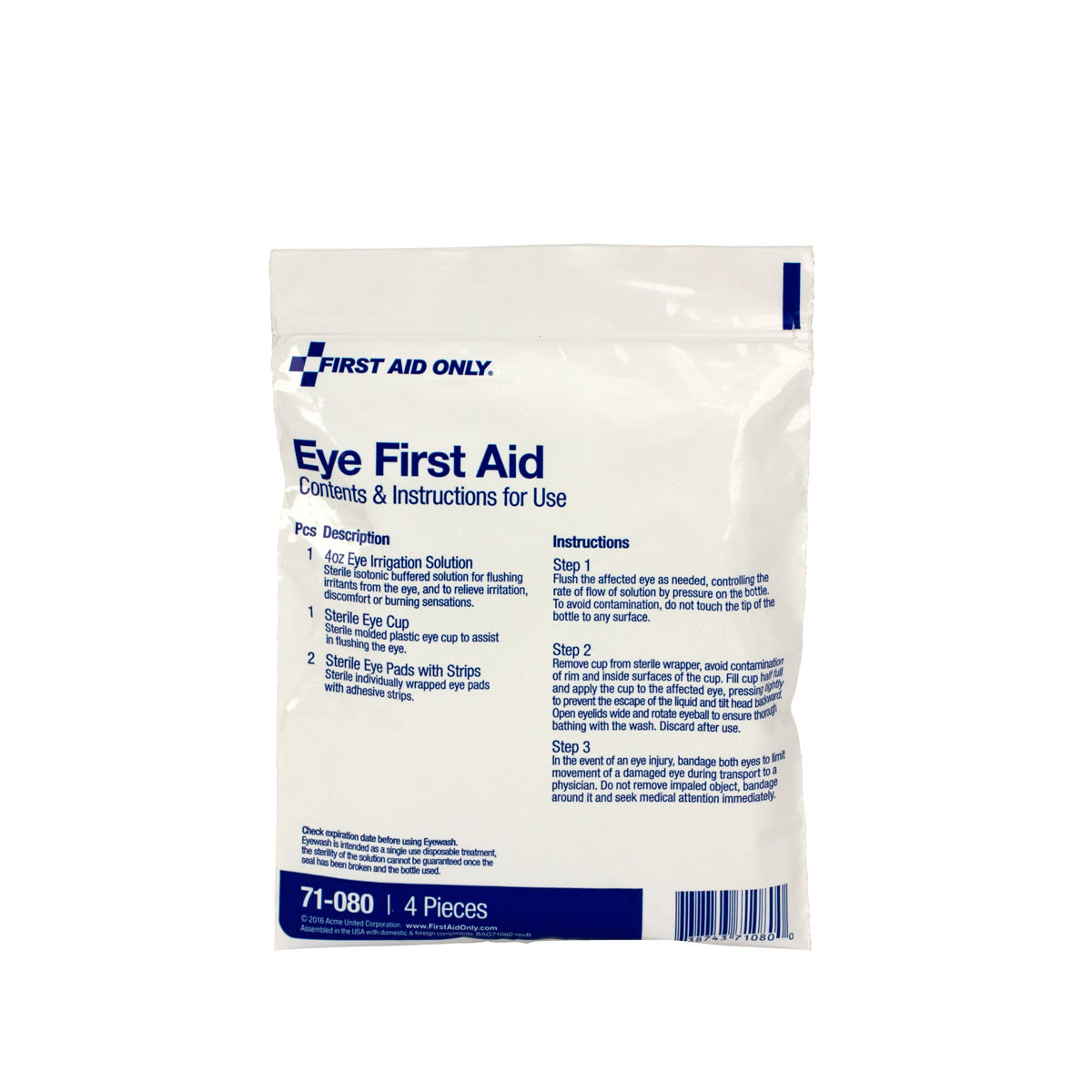 6 Piece Eye Wound First Aid Triage Pack - Eye Wound – firstaidonly