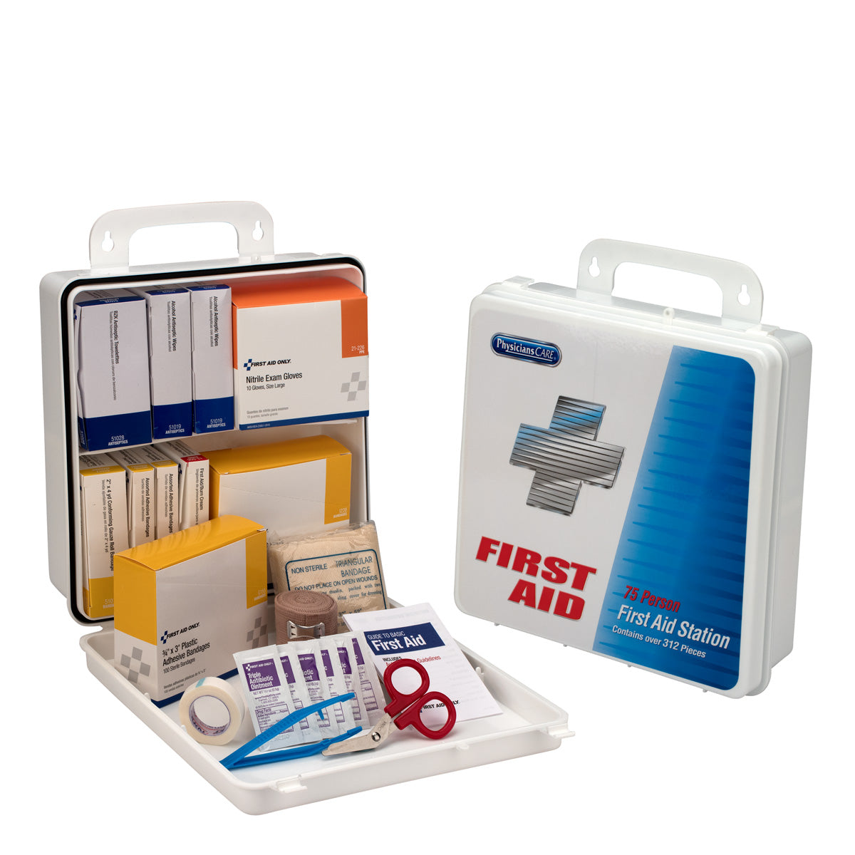 75 Person Office First Aid Kit 312 Pieces Plastic Case – firstaidonly
