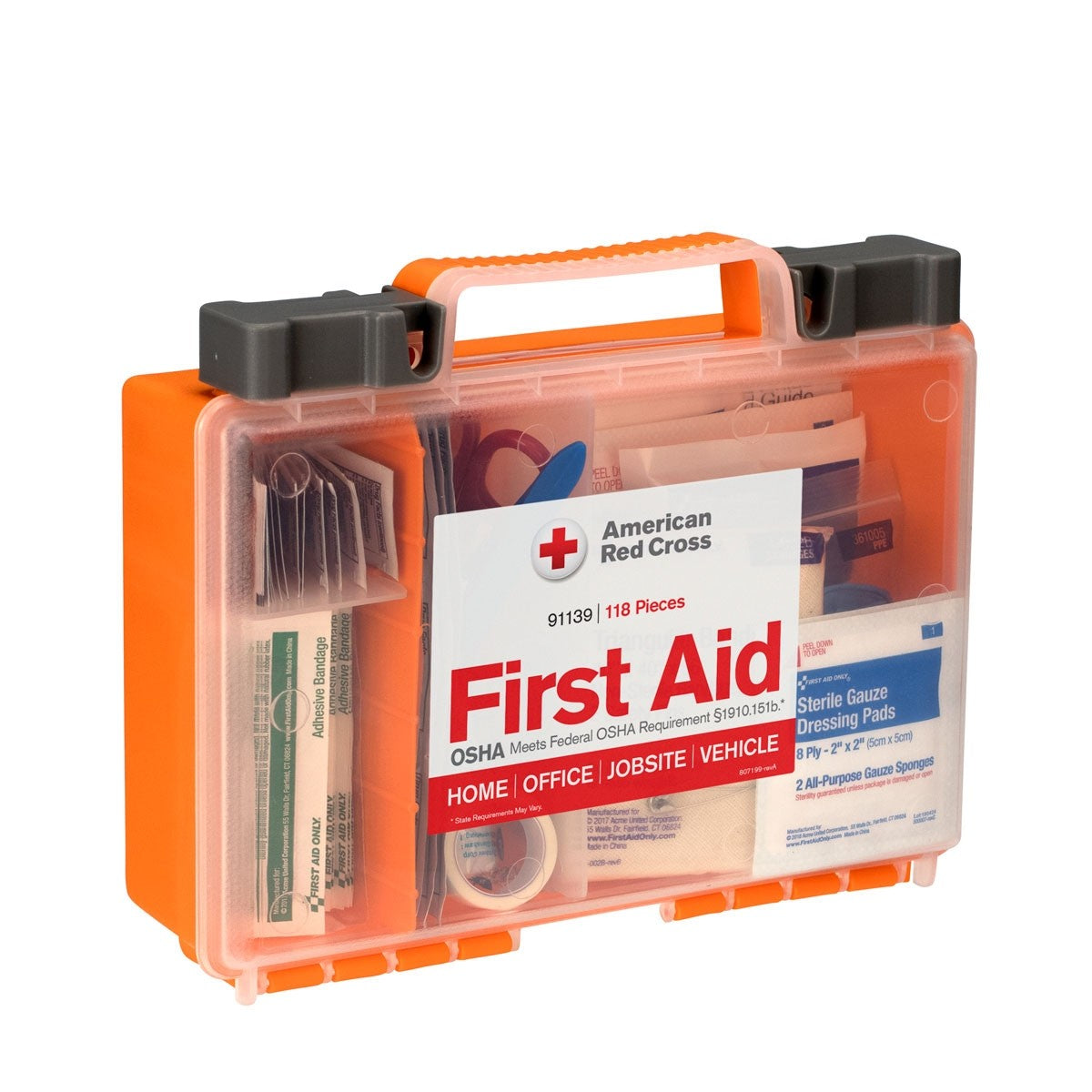 American Red Cross Clear Cover 118-piece First Aid Kit – firstaidonly