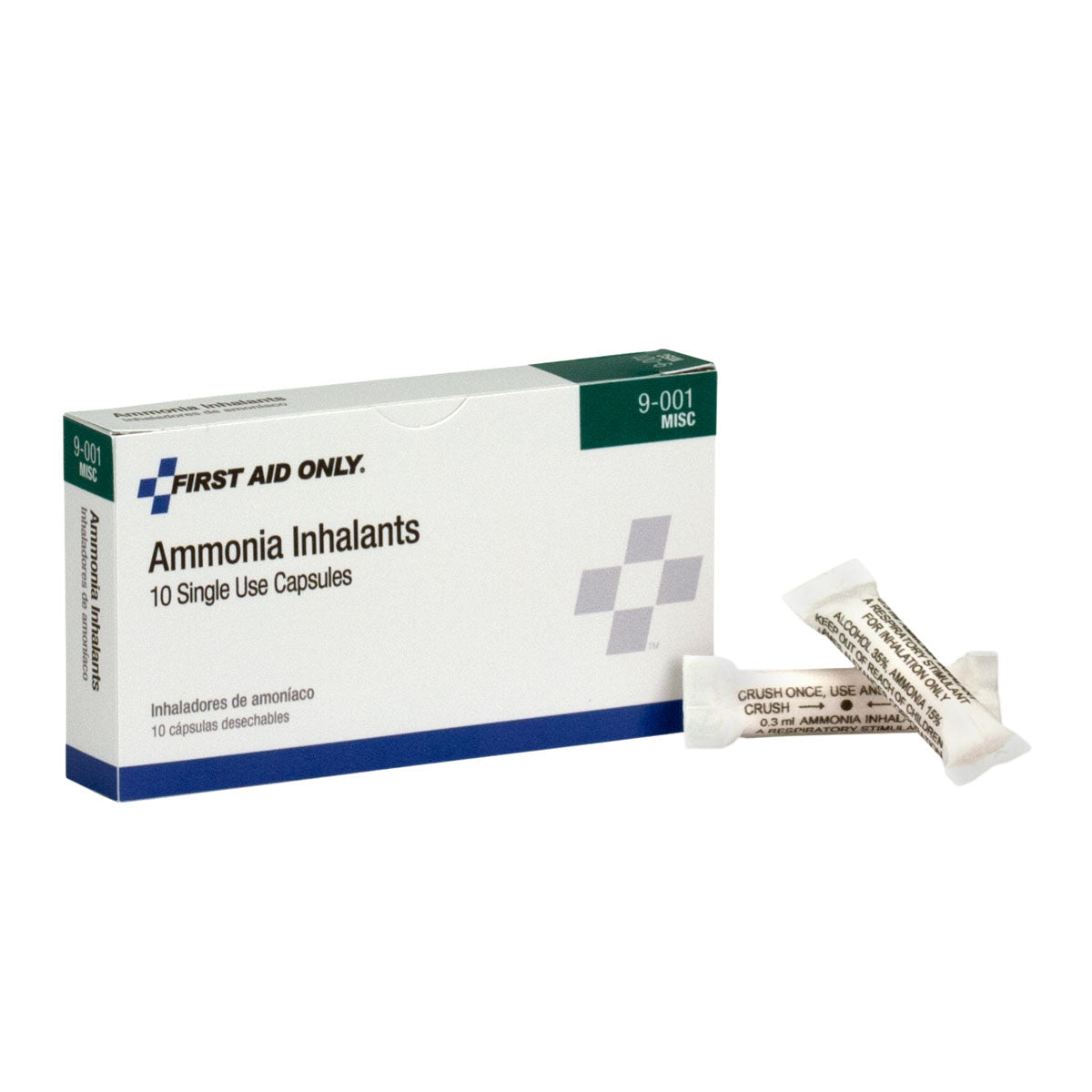 Ammonia Inhalant Capsule (Box of 10) - First Aid Only – firstaidonly