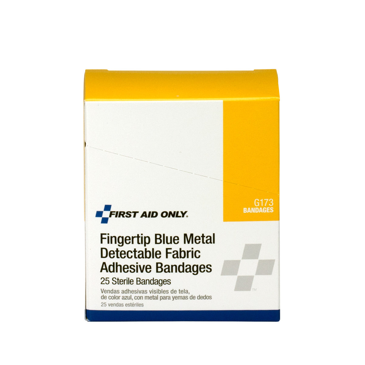 Blue Metal Detectable Fabric Fingertip Bandages 25 Per – firstaidonly