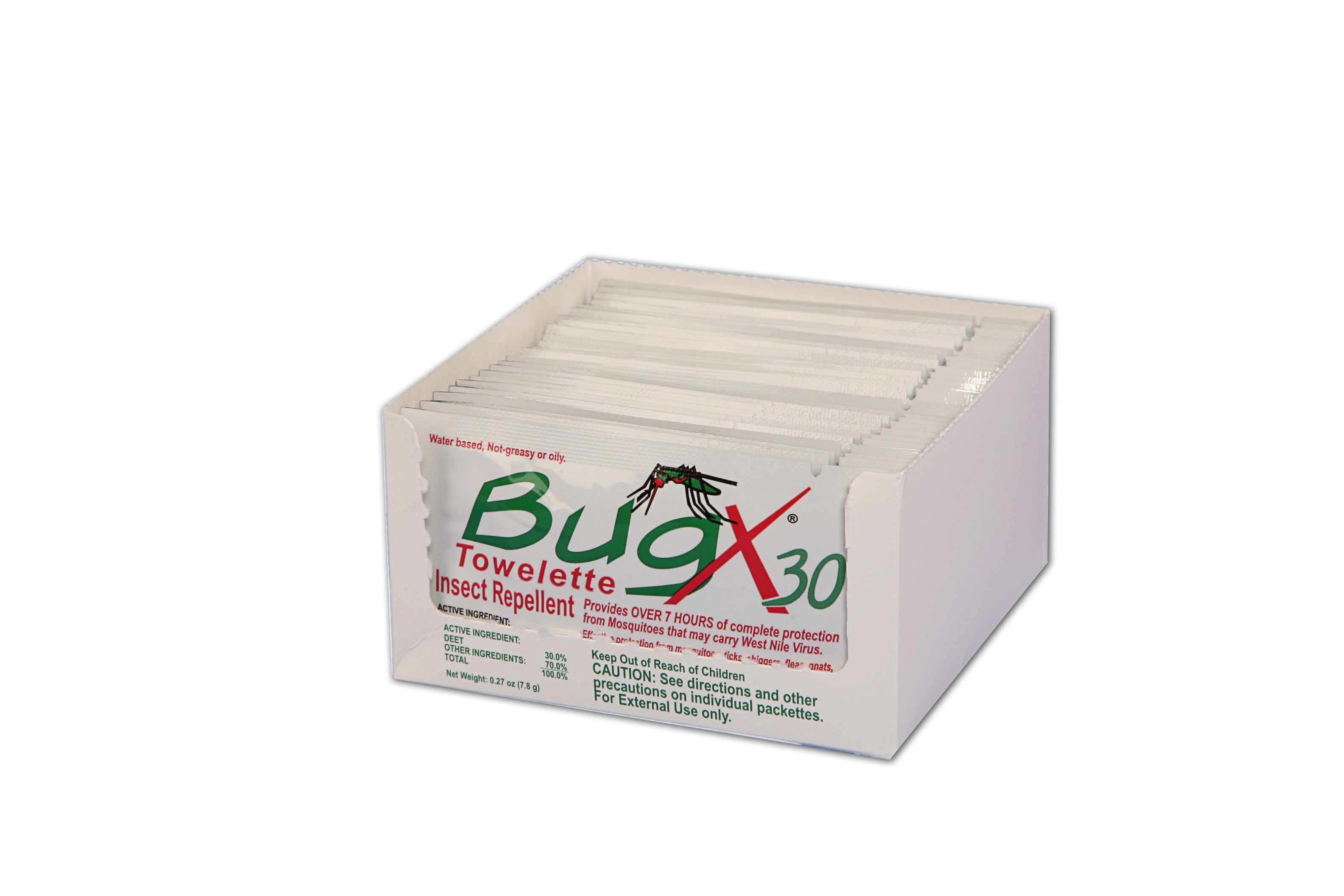 BugX30 Insect Repellent Wipes DEET 25 Per Box - First – firstaidonly