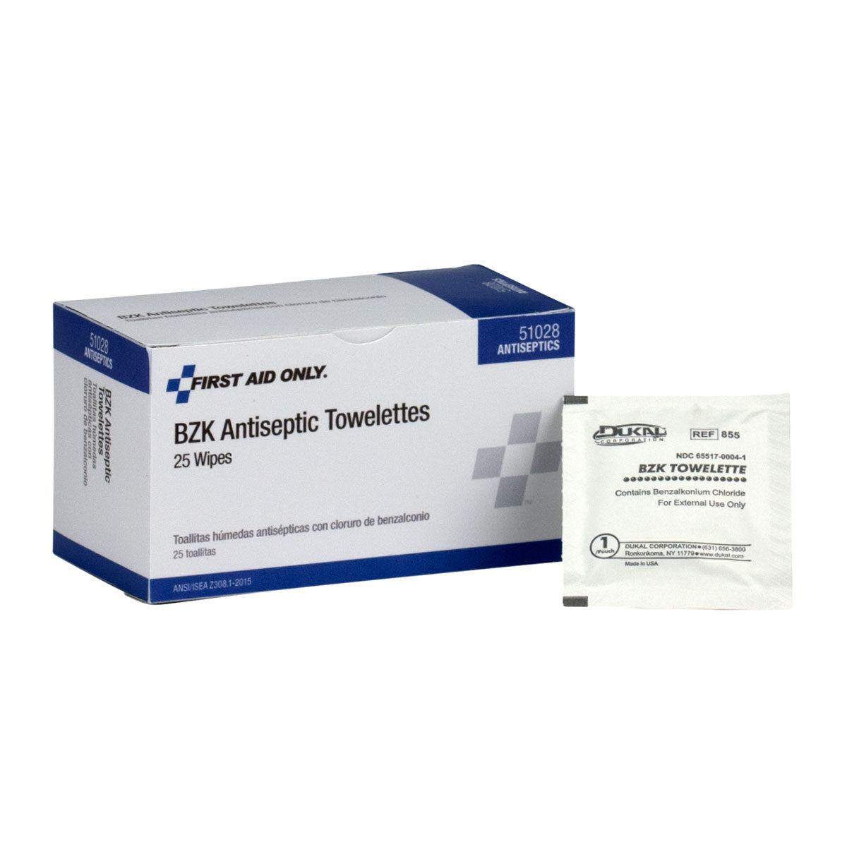 BZK Antiseptic Wipes 25 Per Box - First Aid Only – firstaidonly