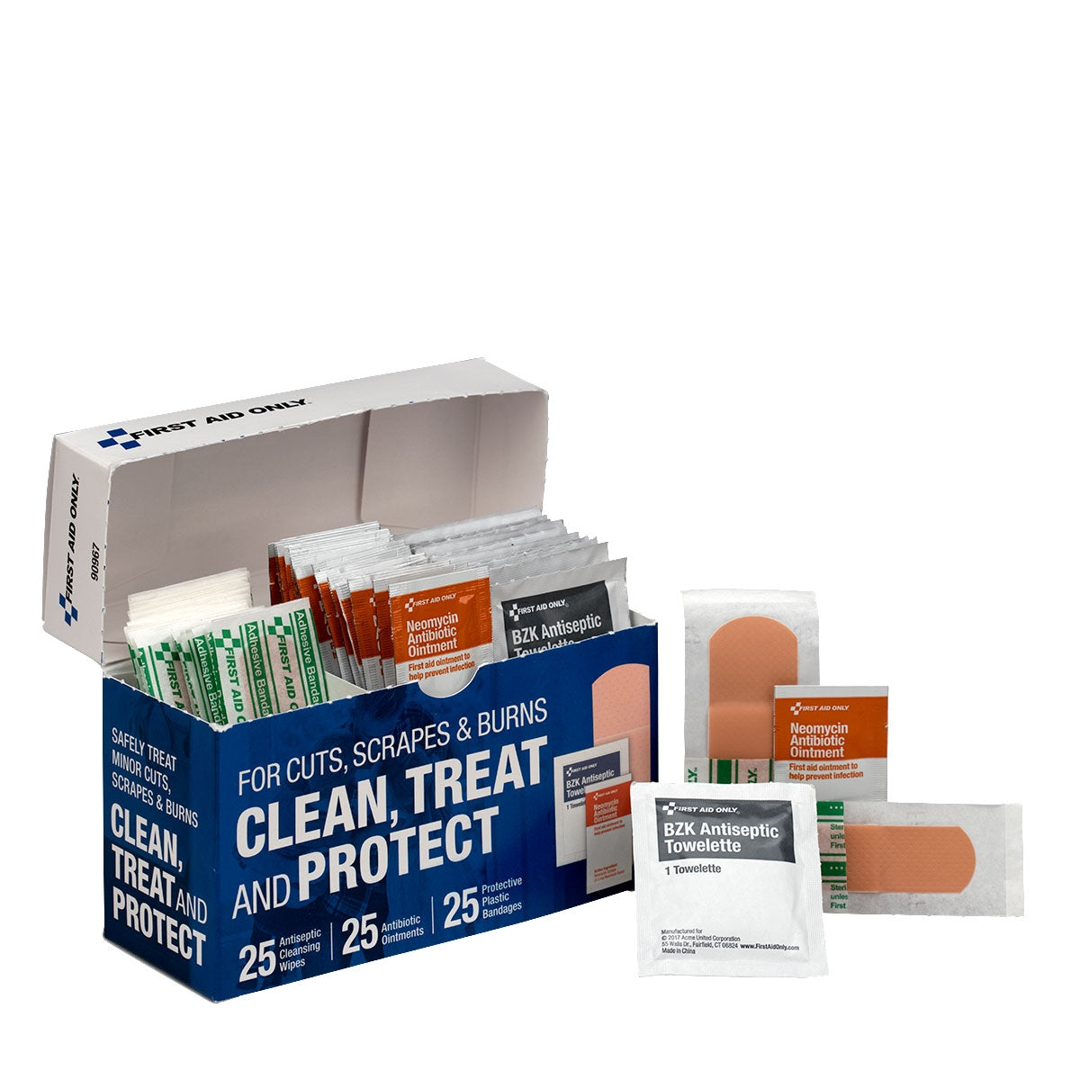 Clean Treat and Protect for Cuts Scrapes & Burns – firstaidonly