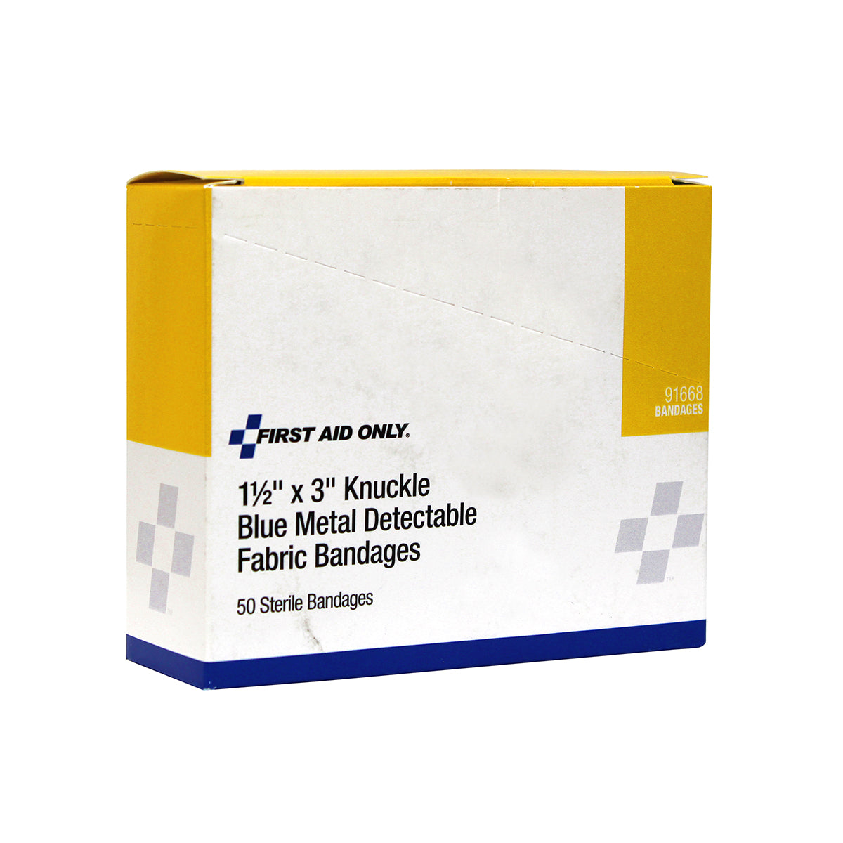 Knuckle Blue Metal Detectable Adhesive Fabric Bandages – firstaidonly