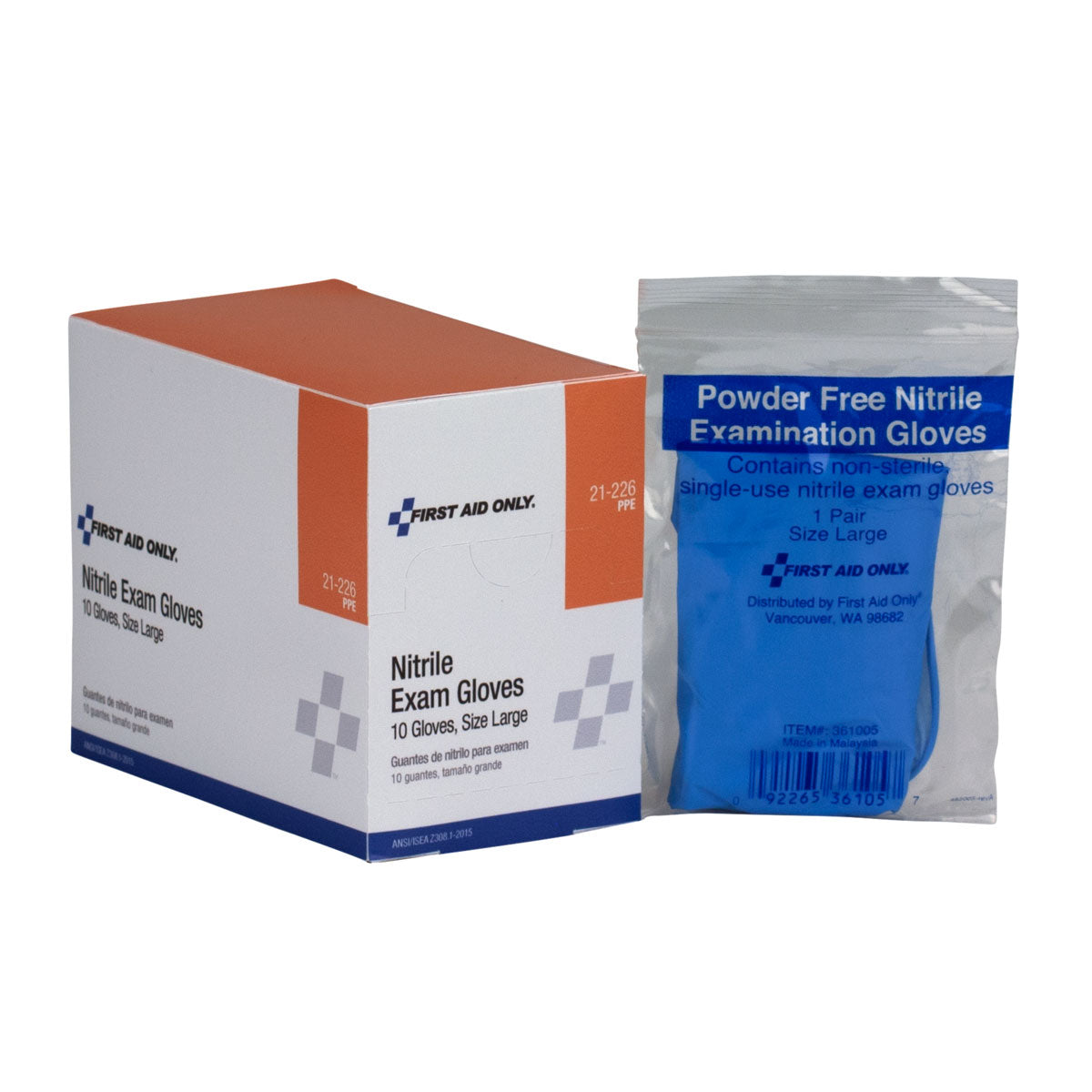 Nitrile Exam Gloves Large Clear - Pack of 10 - First – firstaidonly
