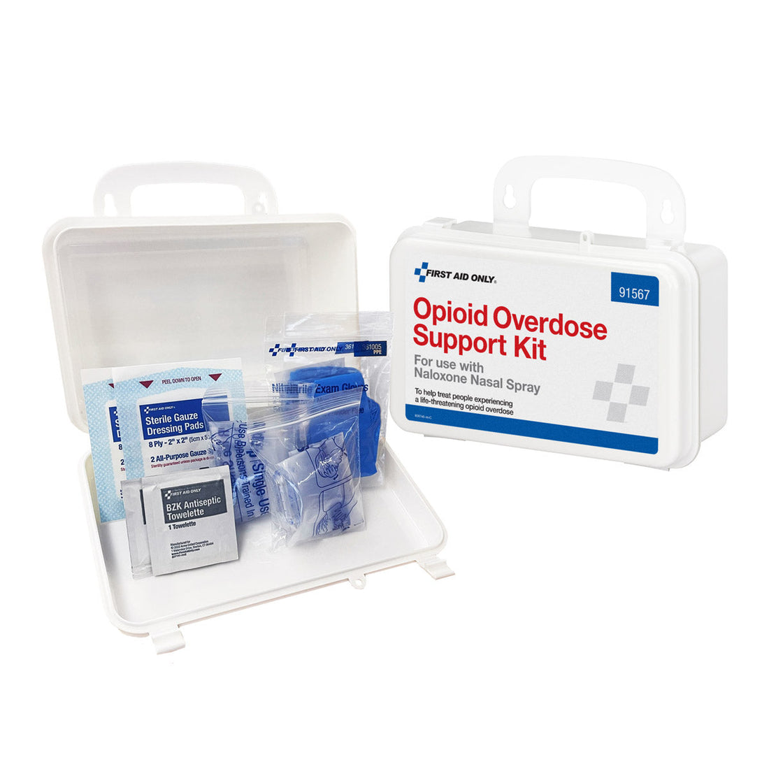 Opioid Overdose Support Kit Plastic Without Naloxone – firstaidonly