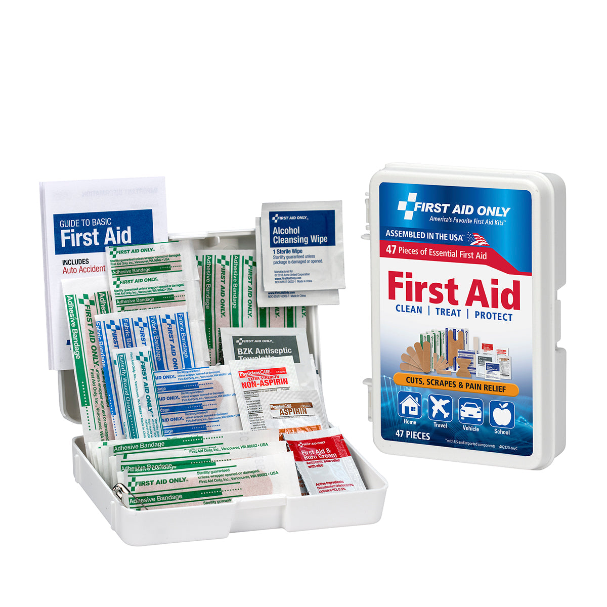 Personal First Aid Kit 47 Piece Plastic Case - First – firstaidonly