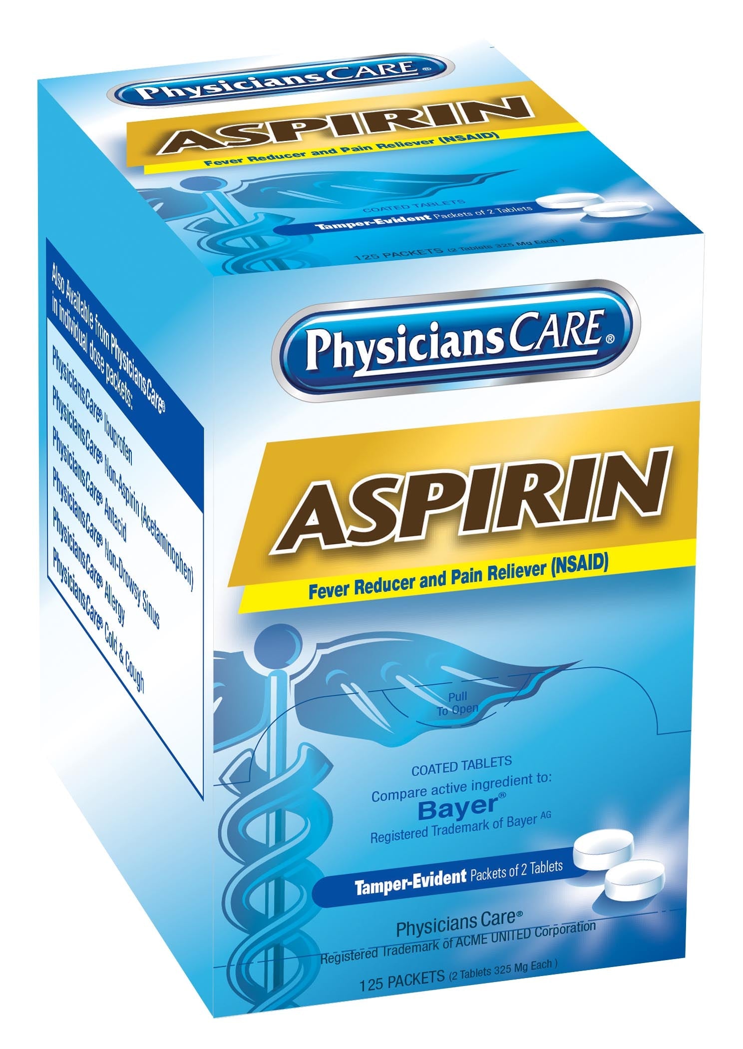 PhysiciansCare Aspirin 125 Doses of Two Tablets 325 mg – firstaidonly