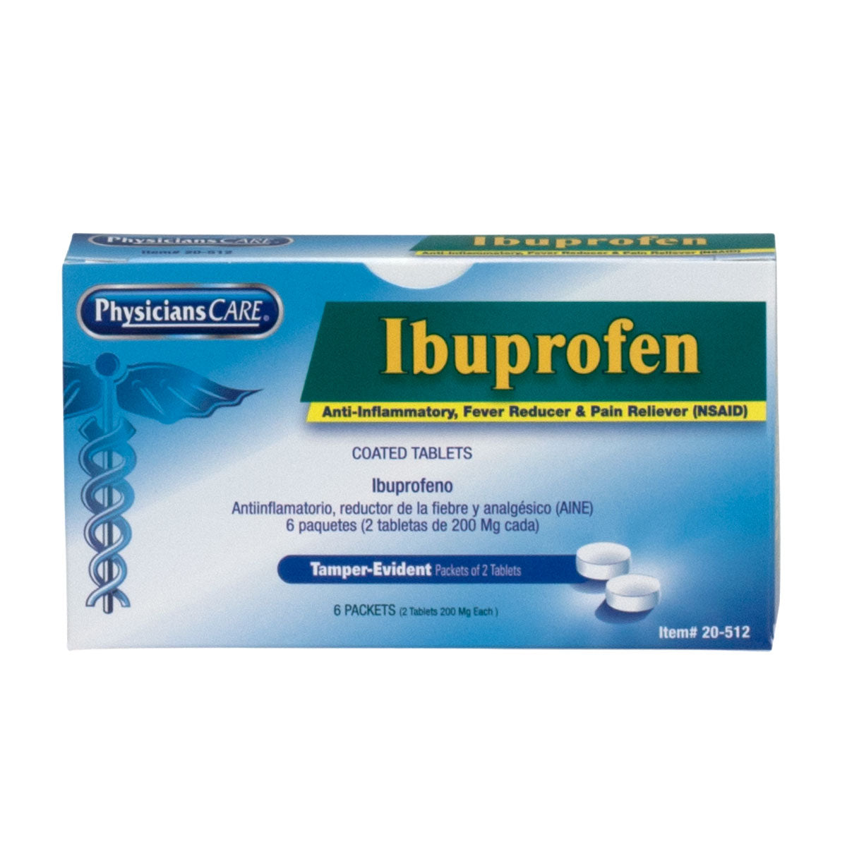 PhysiciansCare Ibuprofen 6 Total 2 Per Box - First Aid – firstaidonly