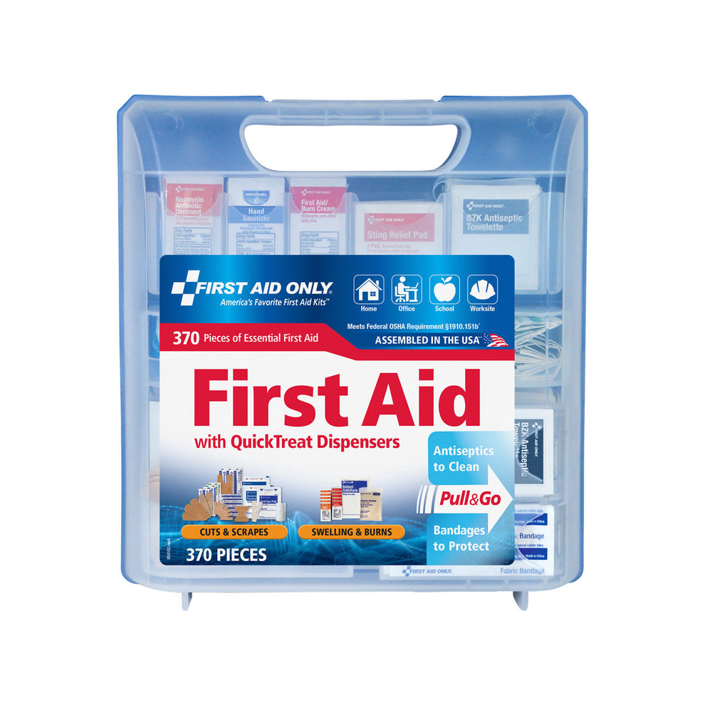 QuickTreat Dispenser Plastic First Aid Kit 370 pieces – firstaidonly