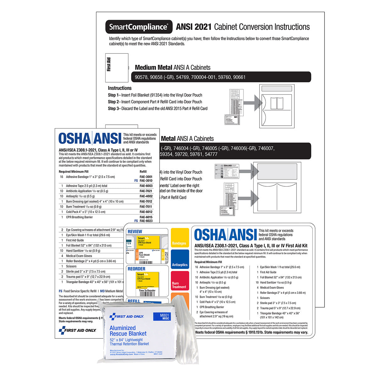 SmartCompliance ANSI A 2021 Conversion Kit - First Aid – firstaidonly
