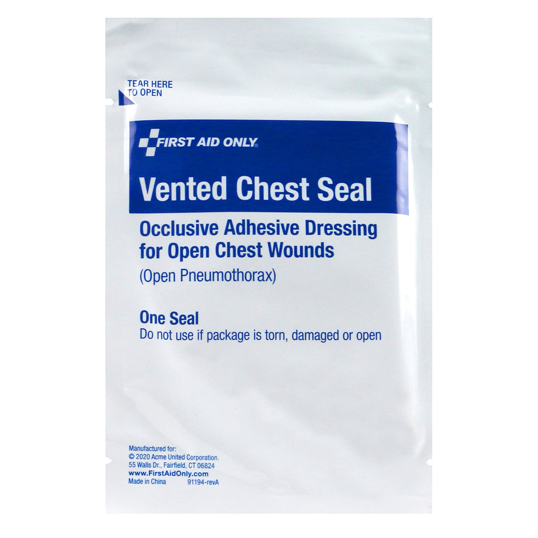 Vented Chest Seal - First Aid Only – firstaidonly